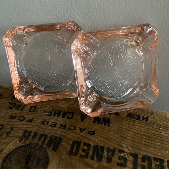 Vintage | Accents | Vintage Pink Glass Ashtrays 2 | Poshmark